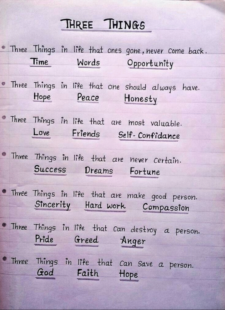 Three Things in Life to Remember « Compedia